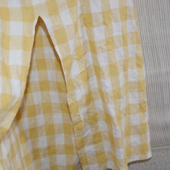 Reformation | Dresses | Reformation Nia Organic Linen Yellow Dandelion Gingham Cottagecore Size ...